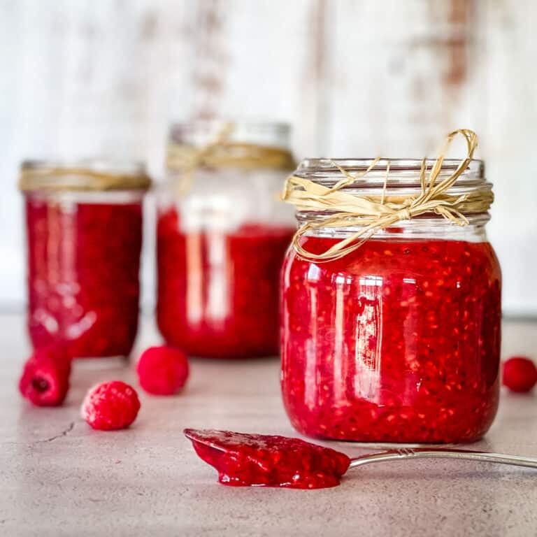 Homemade Raspberry Rhubarb Jam (No Pectin, Low Sugar) - Winding Creek Ranch