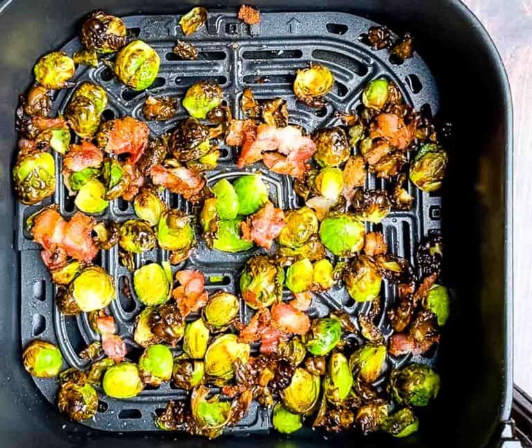 Air Fryer Brussels Sprouts with Bacon - Winding Creek Ranch