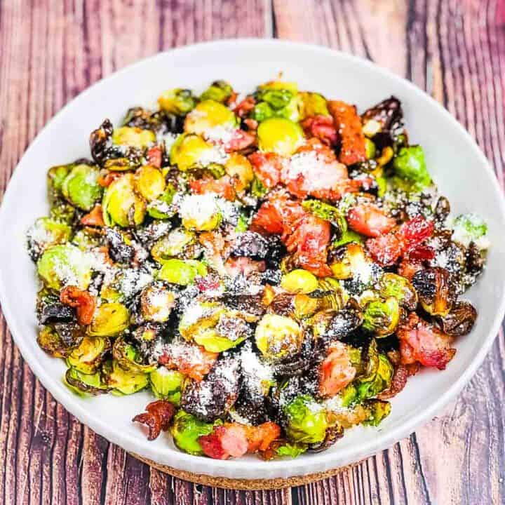 Air Fryer Brussels Sprouts with Bacon - Winding Creek Ranch