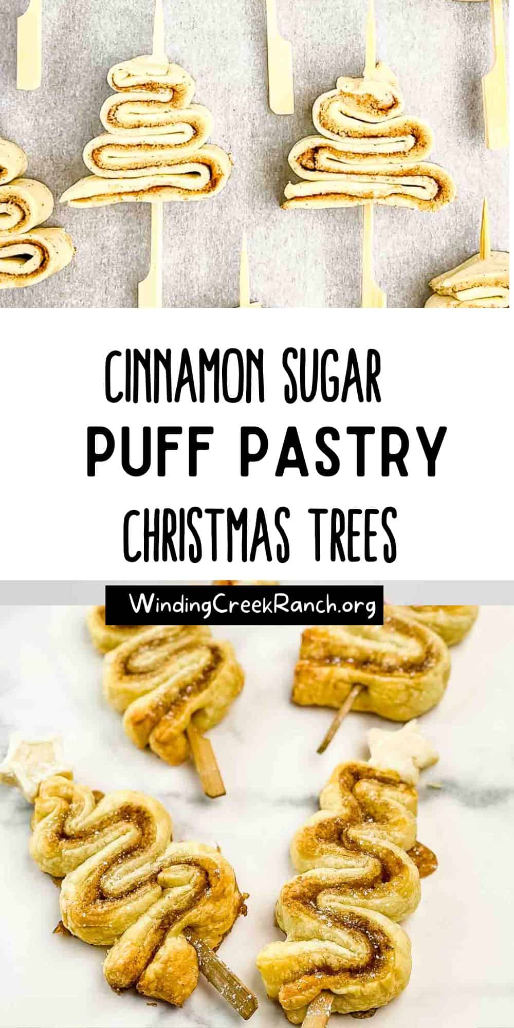 Cinnamon Sugar Puff Pastry Christmas Trees - Winding Creek Ranch