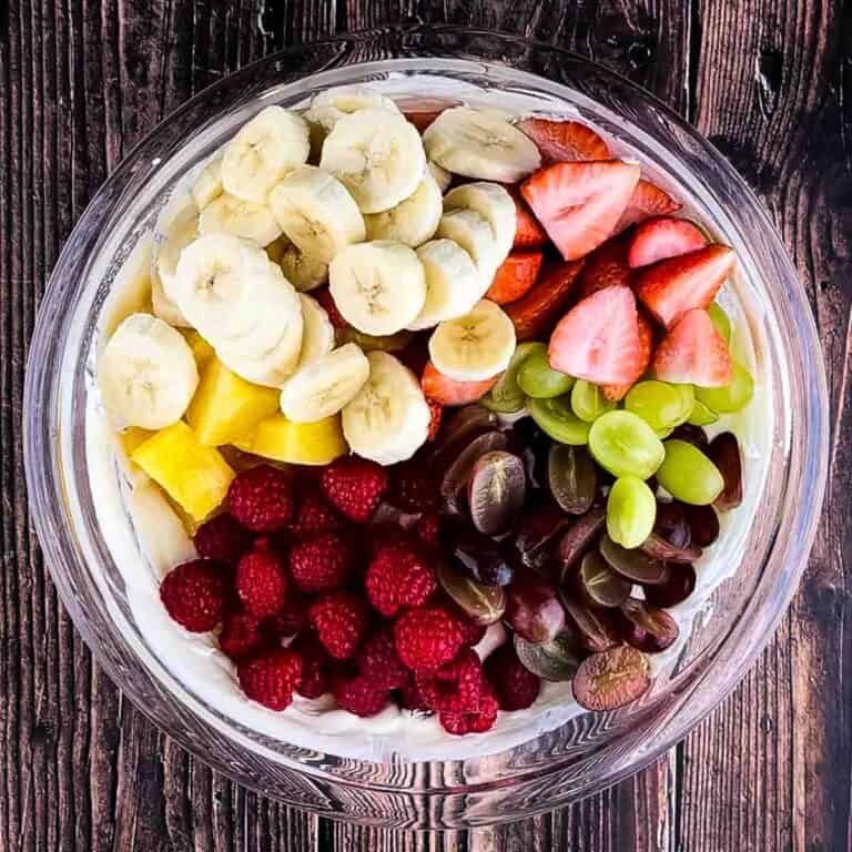 Easy Fruit Salad with Cool Whip and Pudding - Winding Creek Ranch