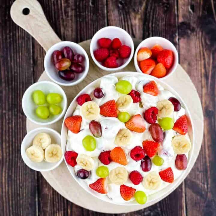 Easy Fruit Salad with Cool Whip and Pudding - Winding Creek Ranch