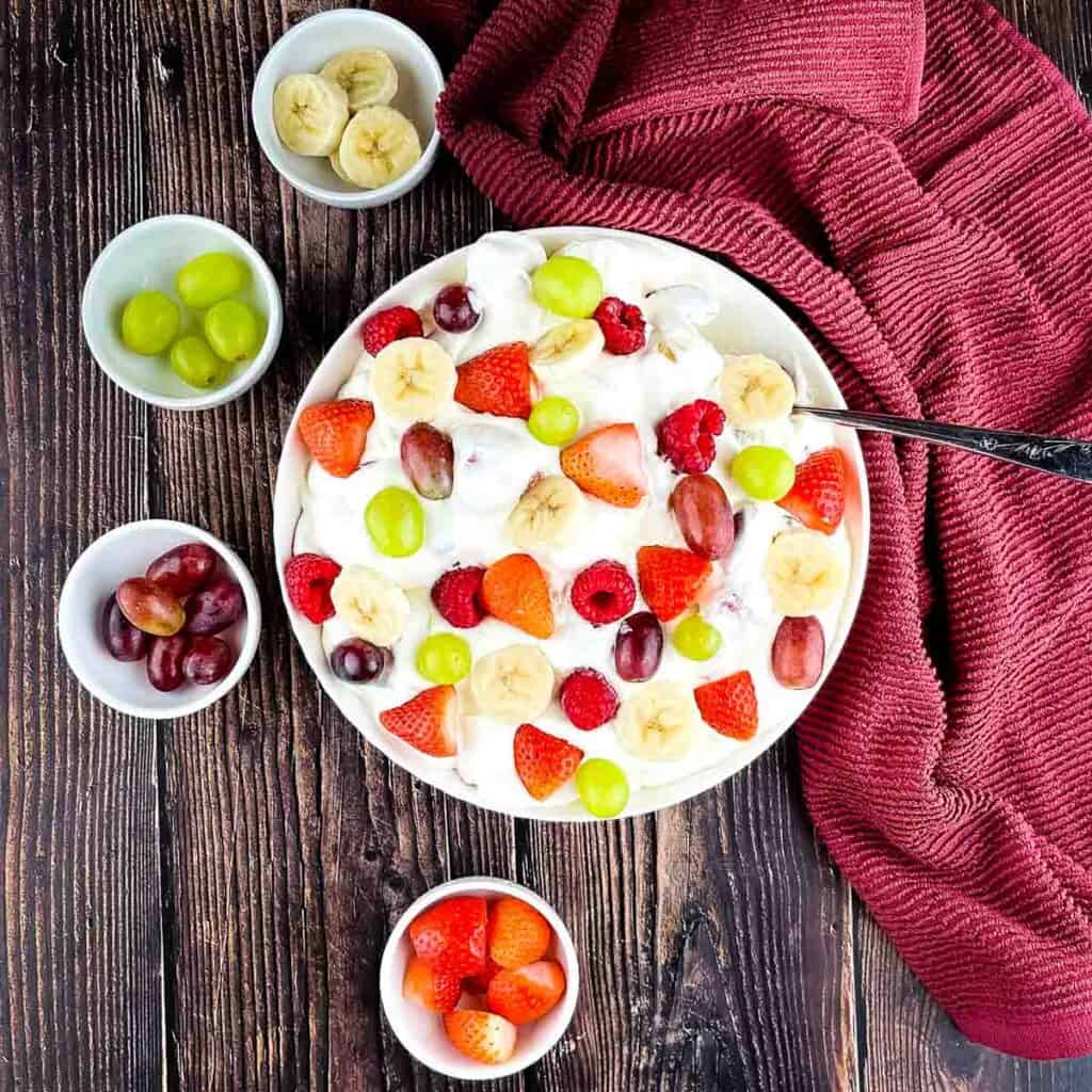 Easy Fruit Salad with Cool Whip and Pudding - Winding Creek Ranch