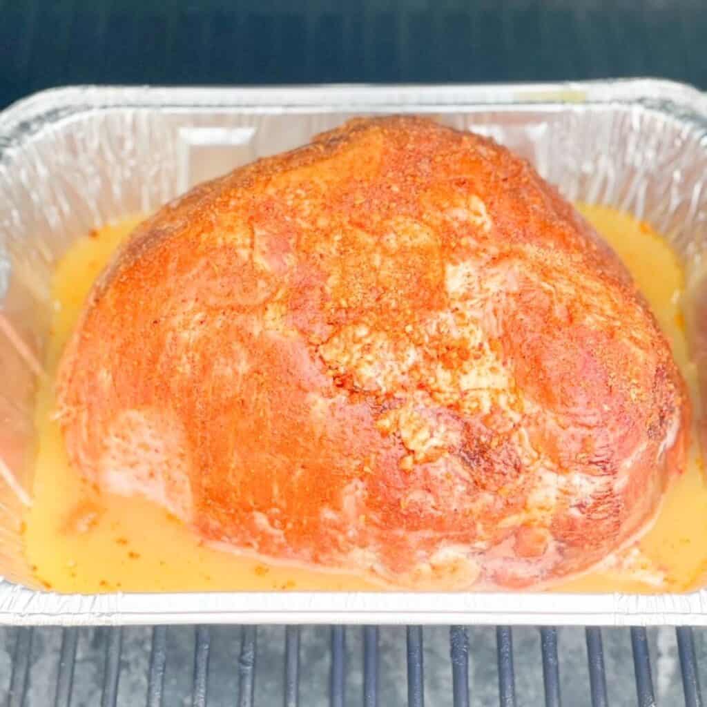 Double Smoked Ham on Pellet Grill