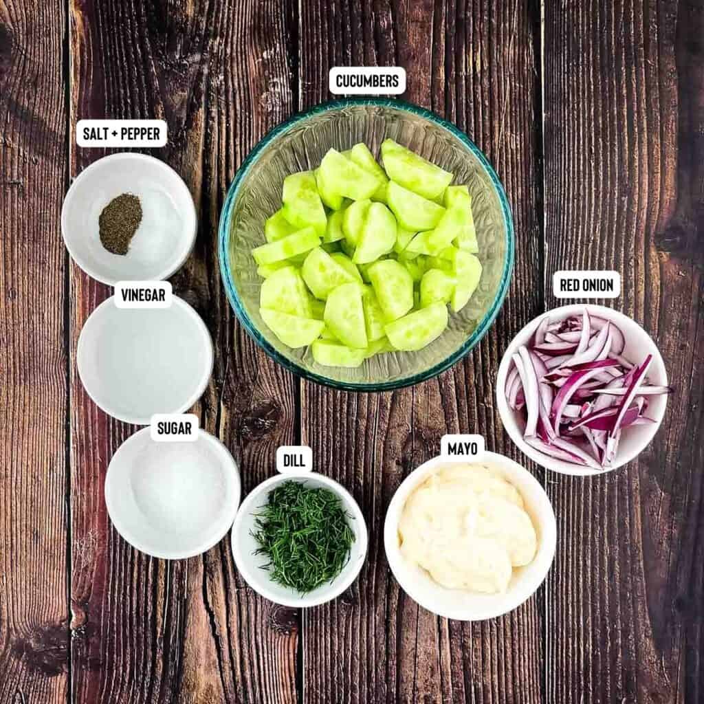 Creamy Old-Fashioned Cucumber Salad with Mayo