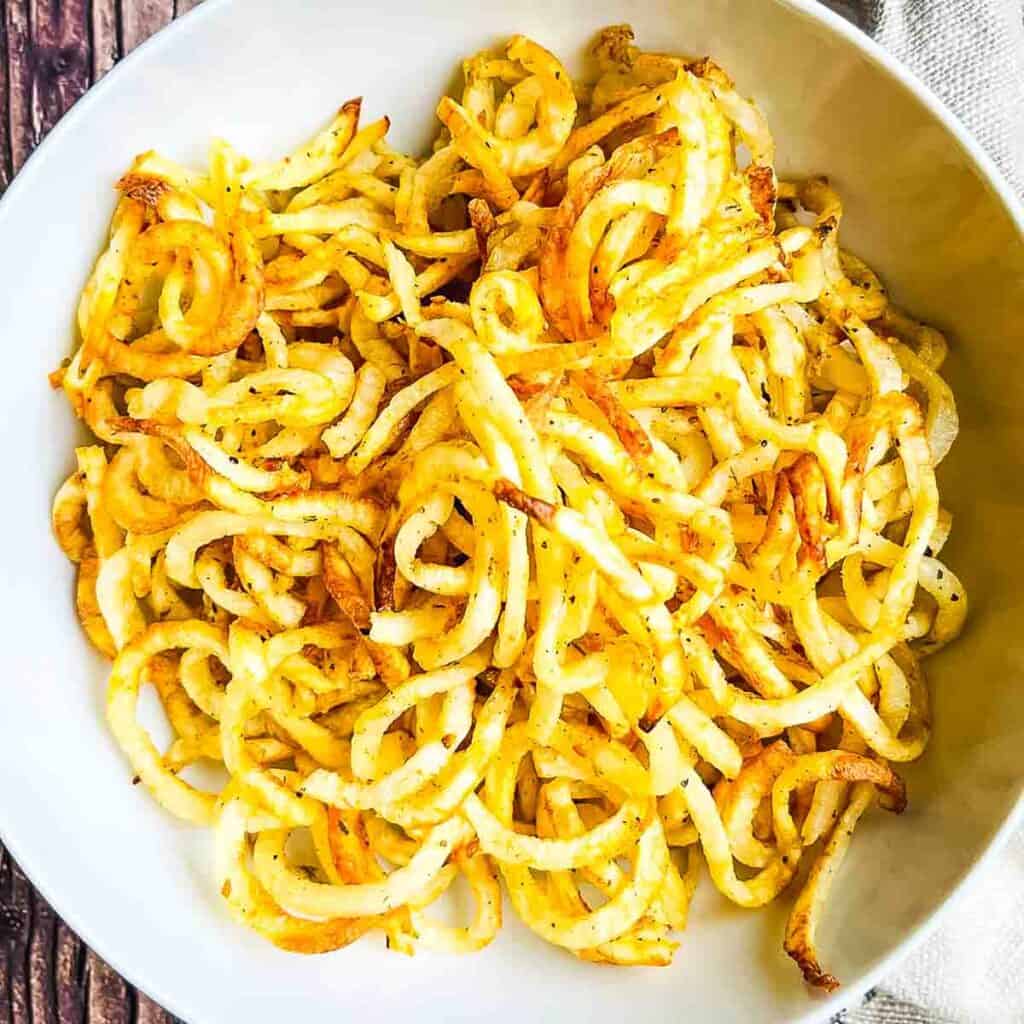 Homemade Crispy Curly Fries in Air Fryer
