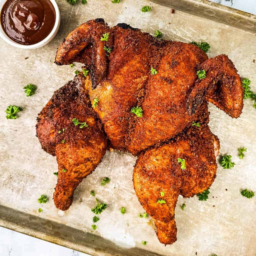 Smoked Spatchcock Chicken On Pellet Grill - Winding Creek Ranch