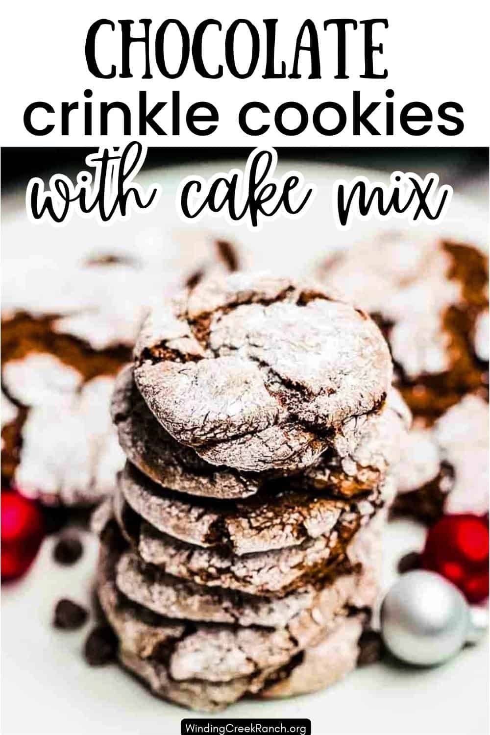 Easy Chocolate Crinkle Cookies with Cake Mix