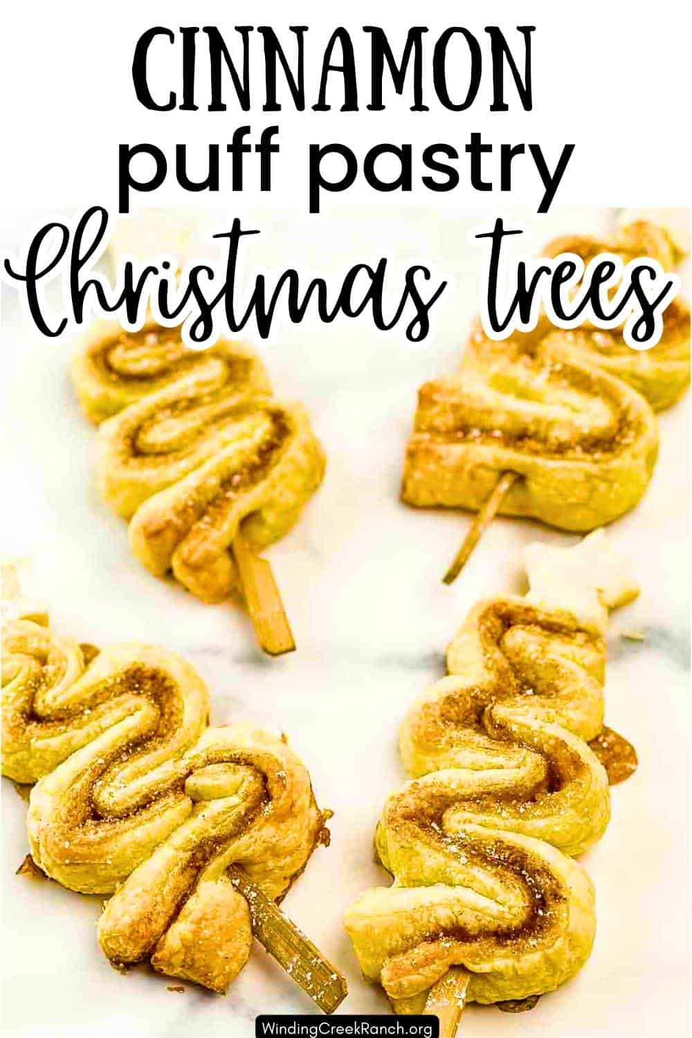 Cinnamon Sugar Puff Pastry Christmas Trees - Winding Creek Ranch