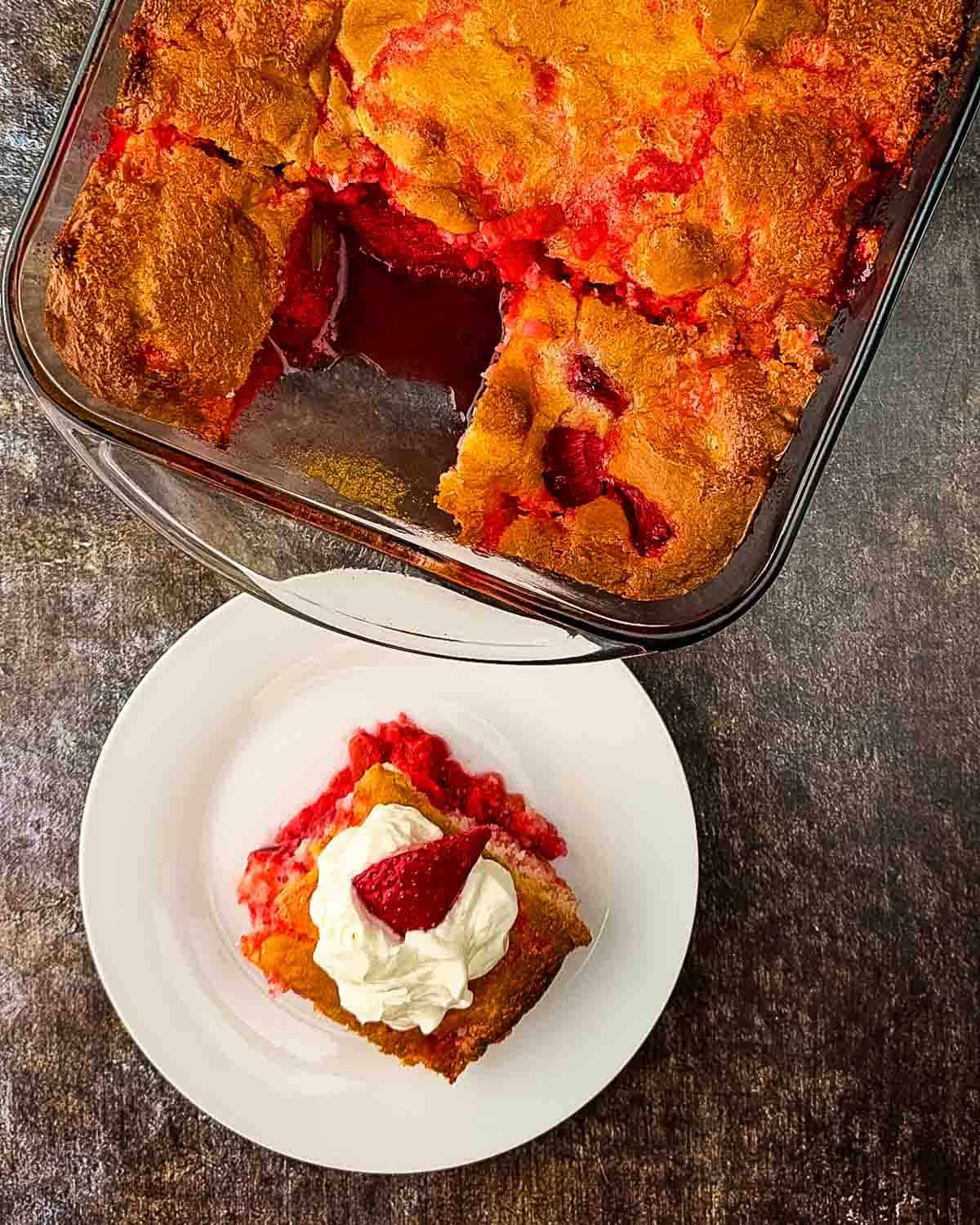 Strawberry Rhubarb Cake from Cake Mix - Winding Creek Ranch