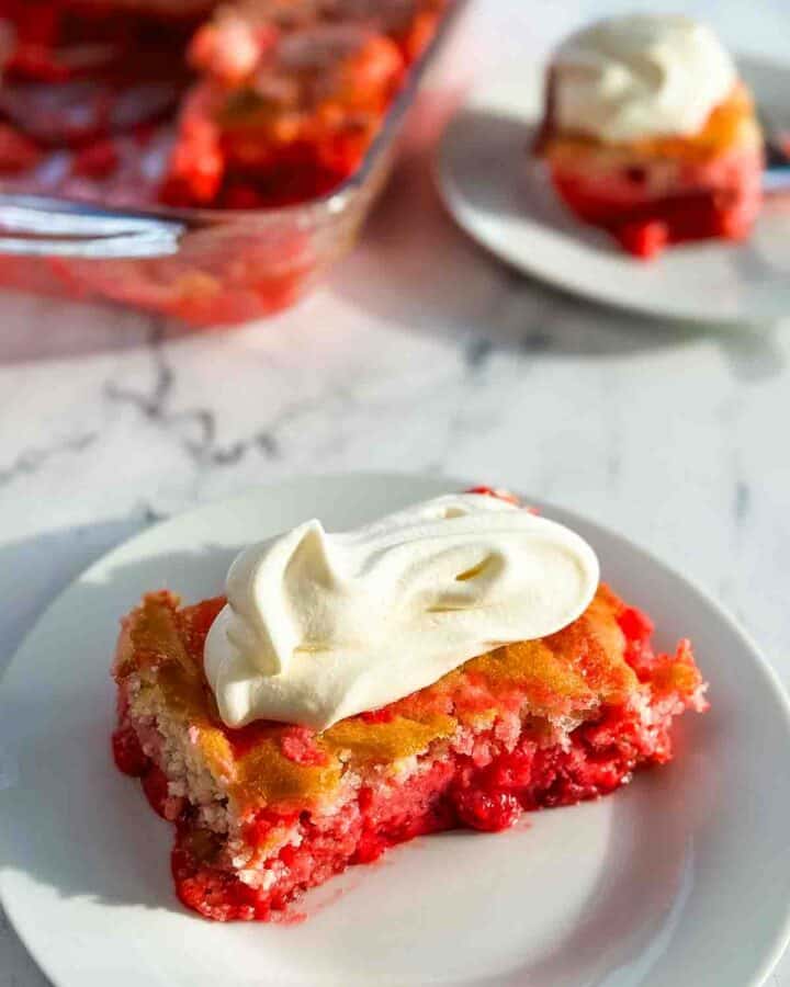 Strawberry Rhubarb Cake from Cake Mix - Winding Creek Ranch