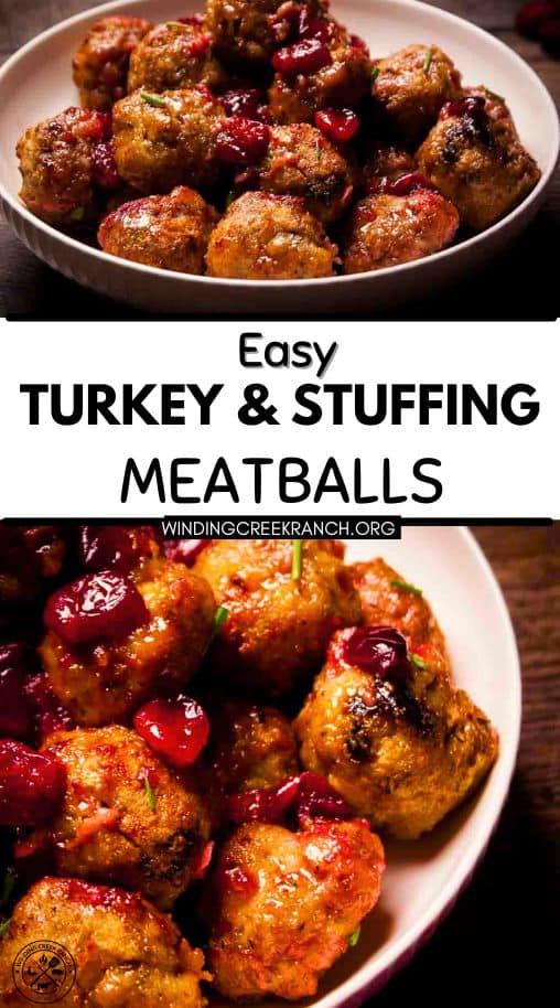 Turkey Meatballs with Stuffing and Cranberry Glaze - Winding Creek Ranch