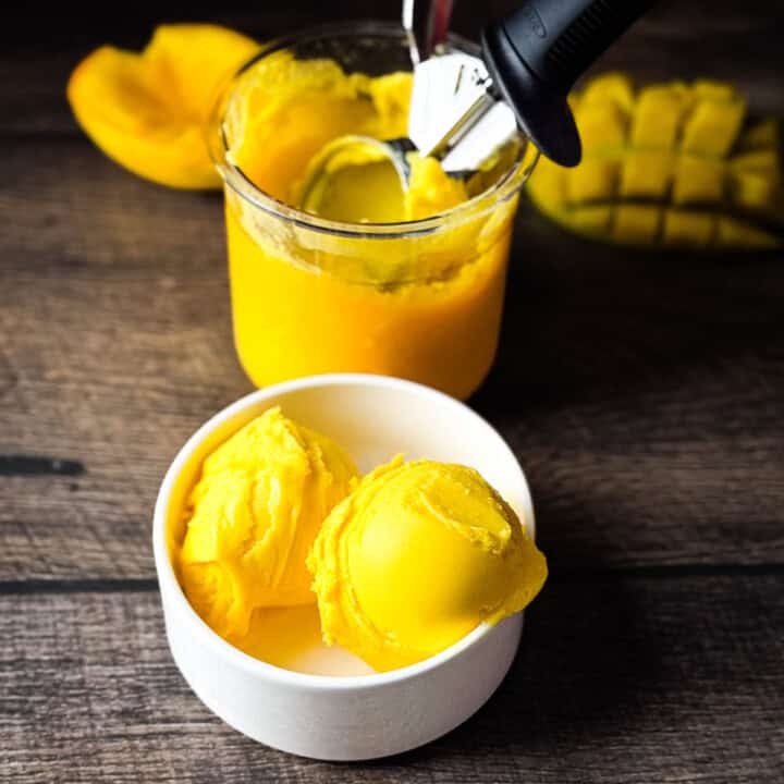 Ninja Creami Mango Sorbet Recipe (with Fresh Mangoes) - Winding Creek Ranch